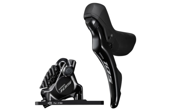 Shimano Scheibenbremsen-Set 105 BR-R7170 mit ST-R7120 vorne schwarz - bischibikes